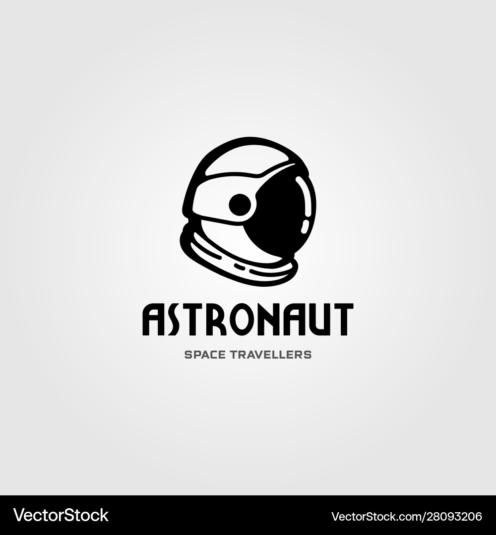 Astronaut helmet space travel logo design Vector Image