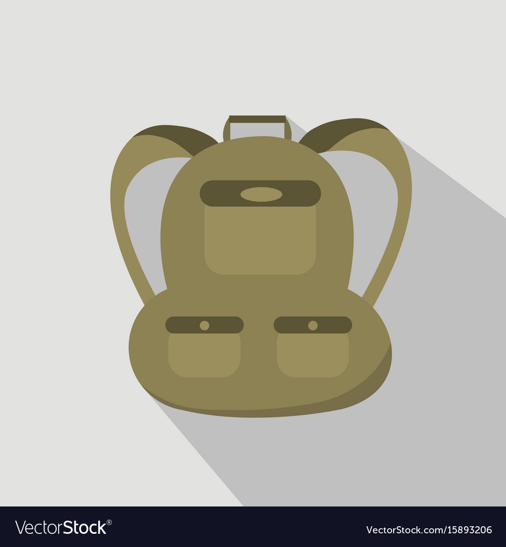 Backpack isolated on grey background flat style Vector Image