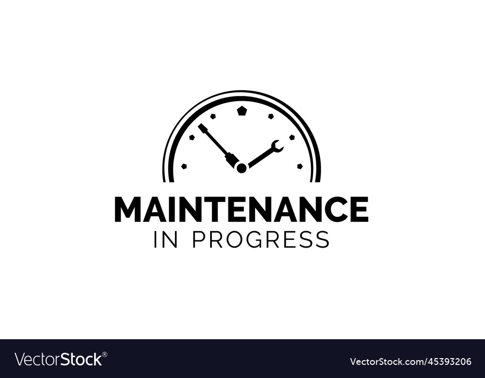 Clock handyman screwdriver wrench maintenance logo Clock handyman screwdriver wrench maintenance logo