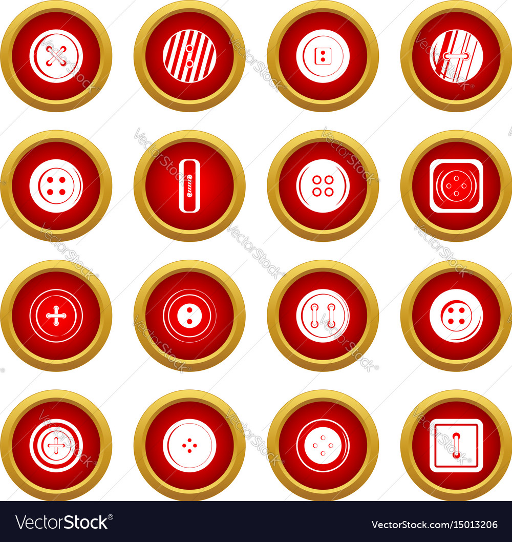 Clothes button icon red circle set Royalty Free Vector Image