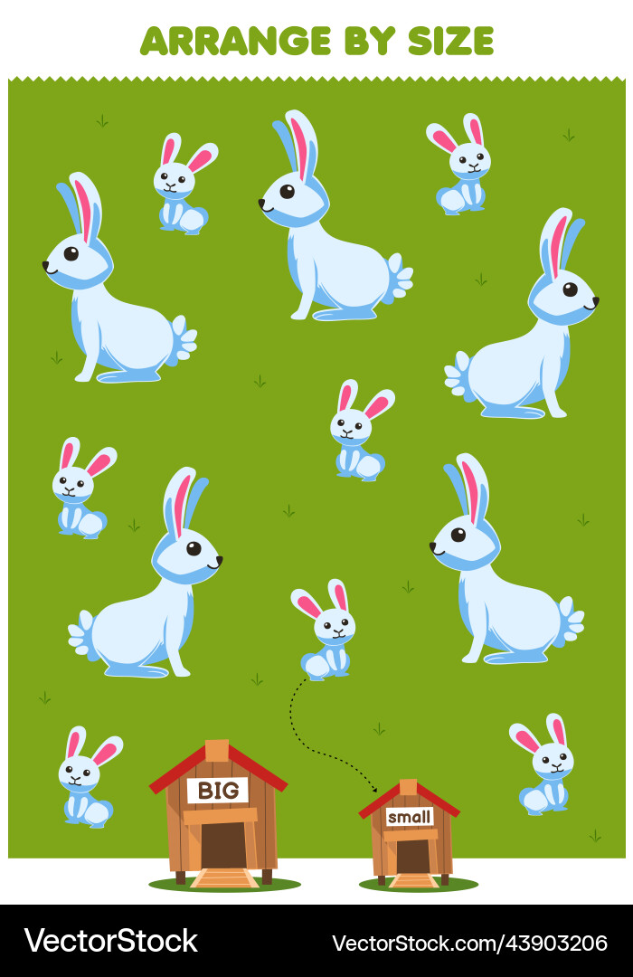Education game for children arrange by size big Vector Image
