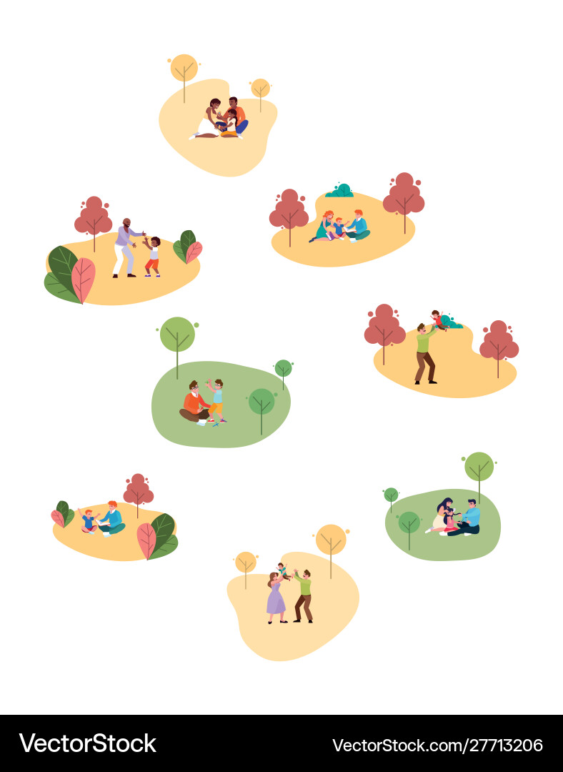 Family members outside design Royalty Free Vector Image