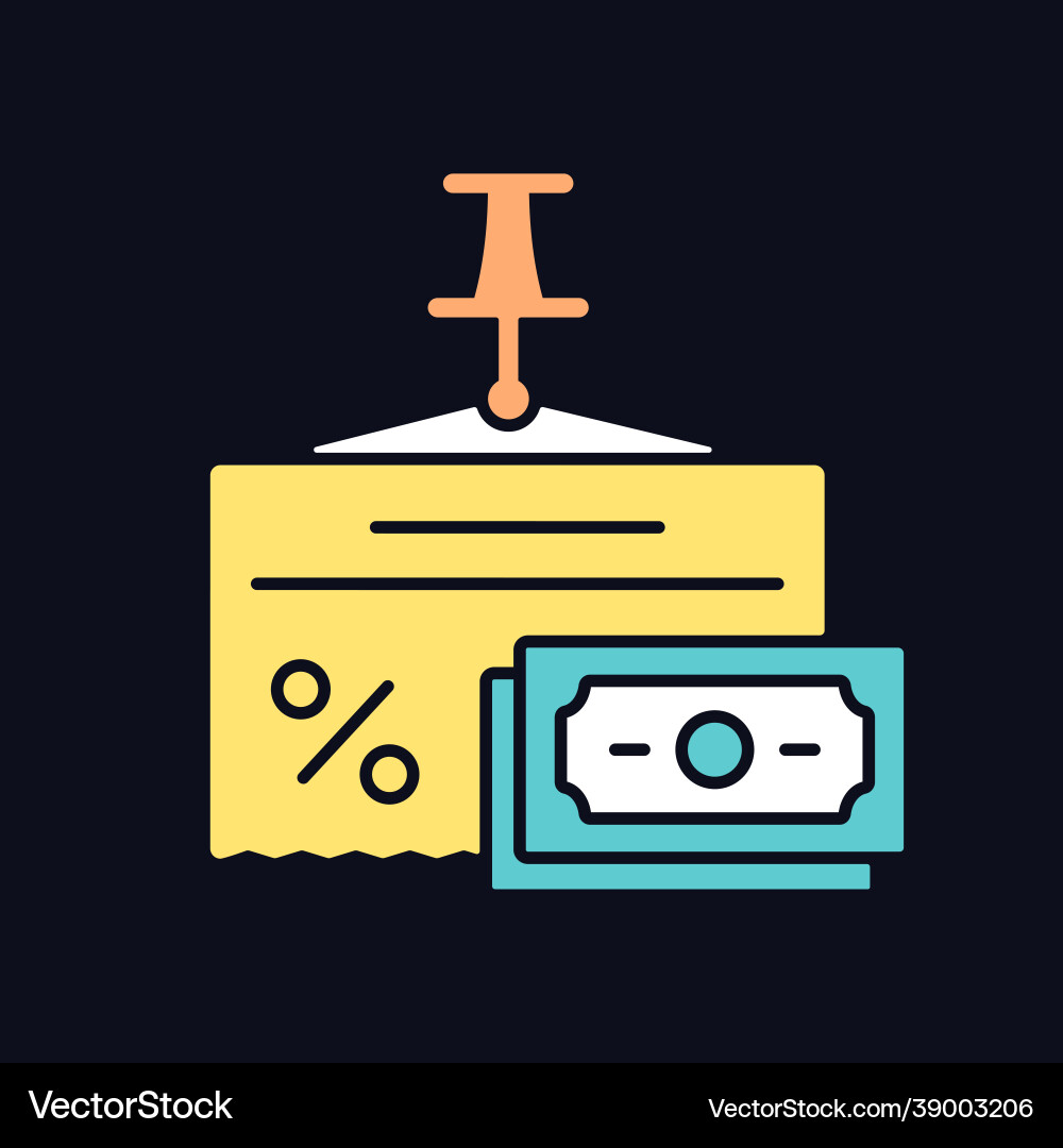 Fixed expenses rgb color icon for dark theme Vector Image