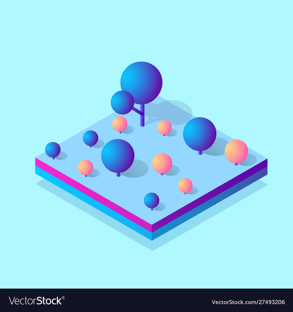 Isometric 3d block module district part Royalty Free Vector
