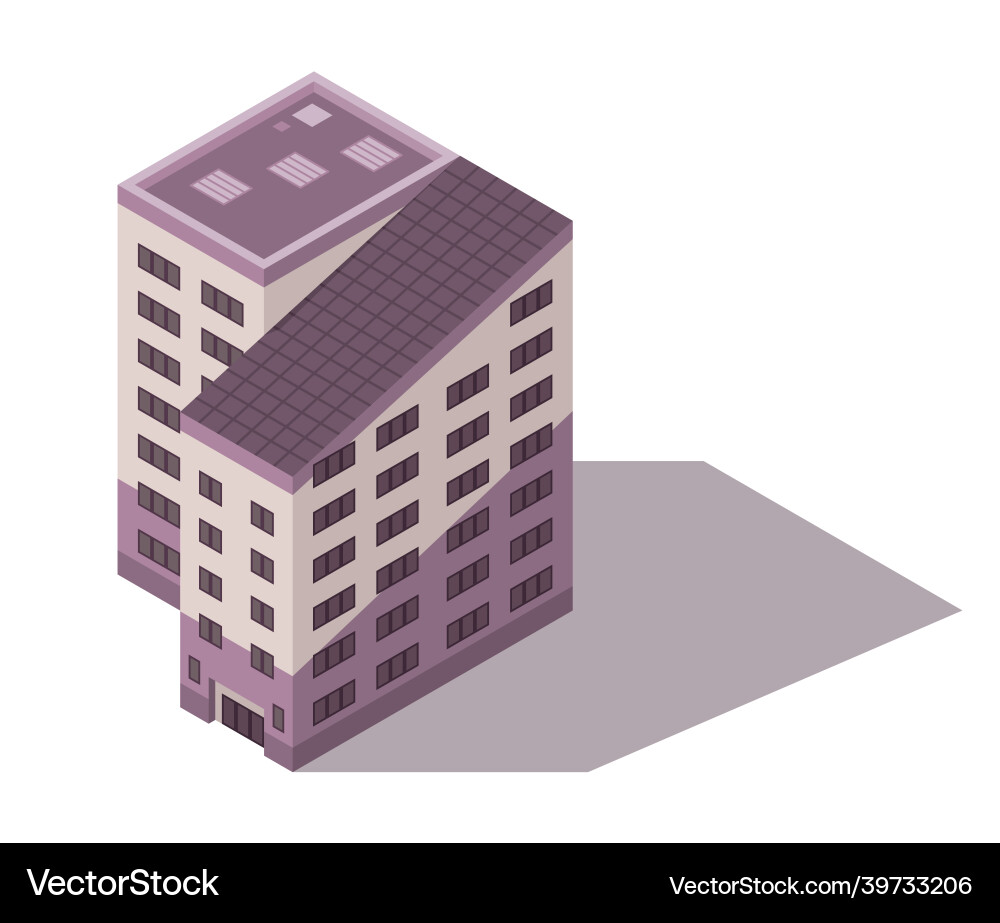 Isometric high rise building city or town Vector Image