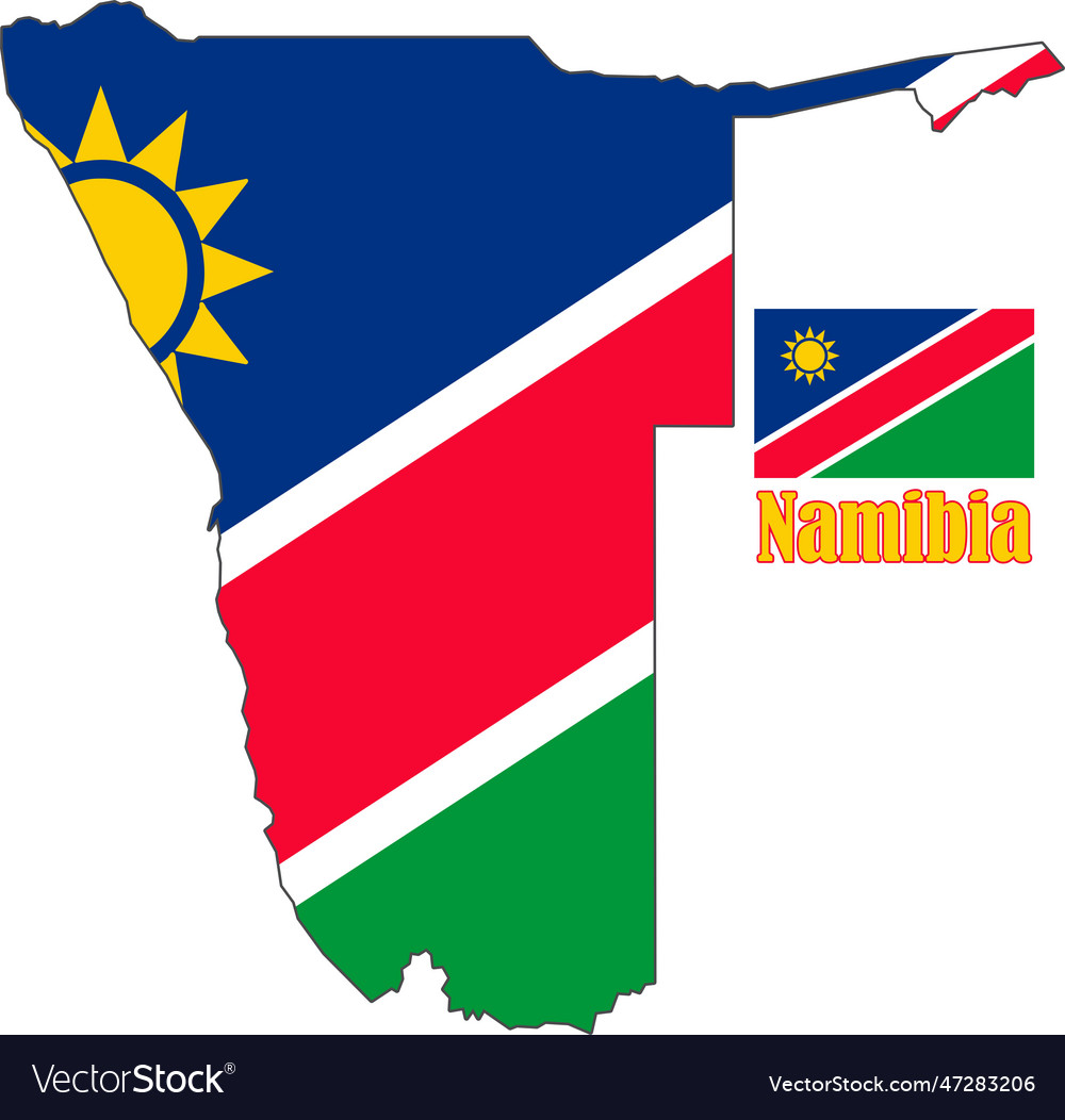 Namibia map and flag Royalty Free Vector Image