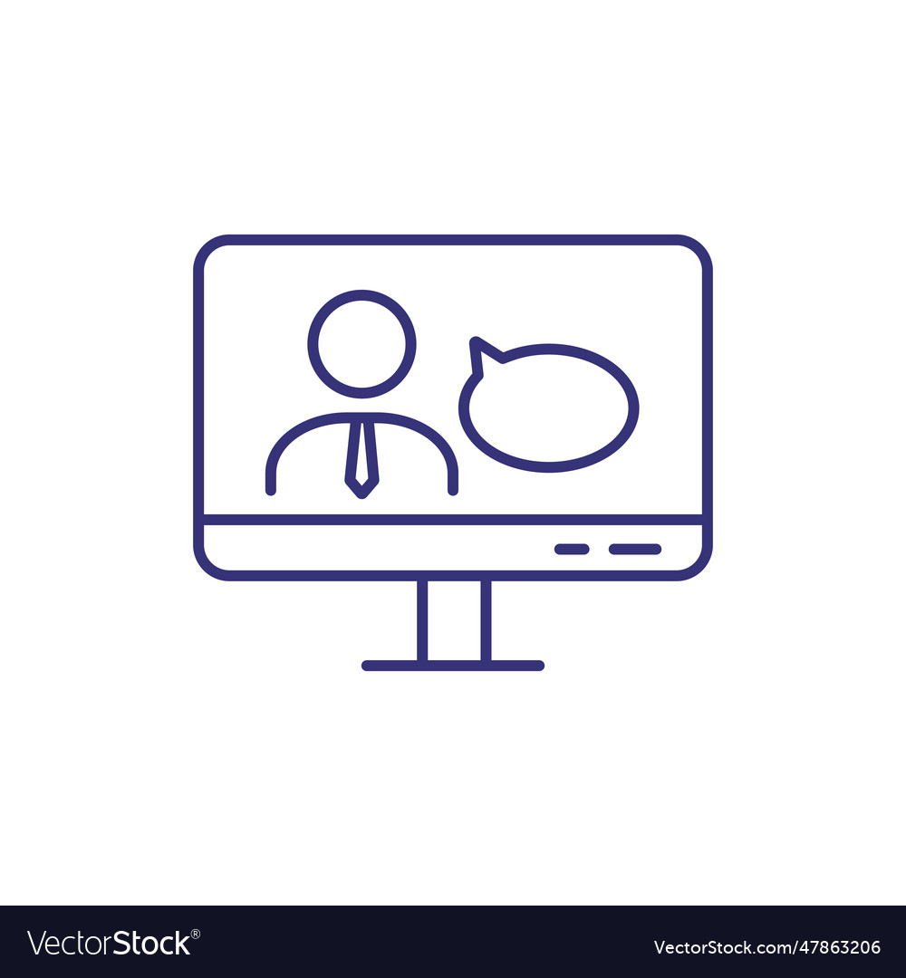 Online interview line icon Royalty Free Vector Image Online interview line icon Royalty Free Vector Image