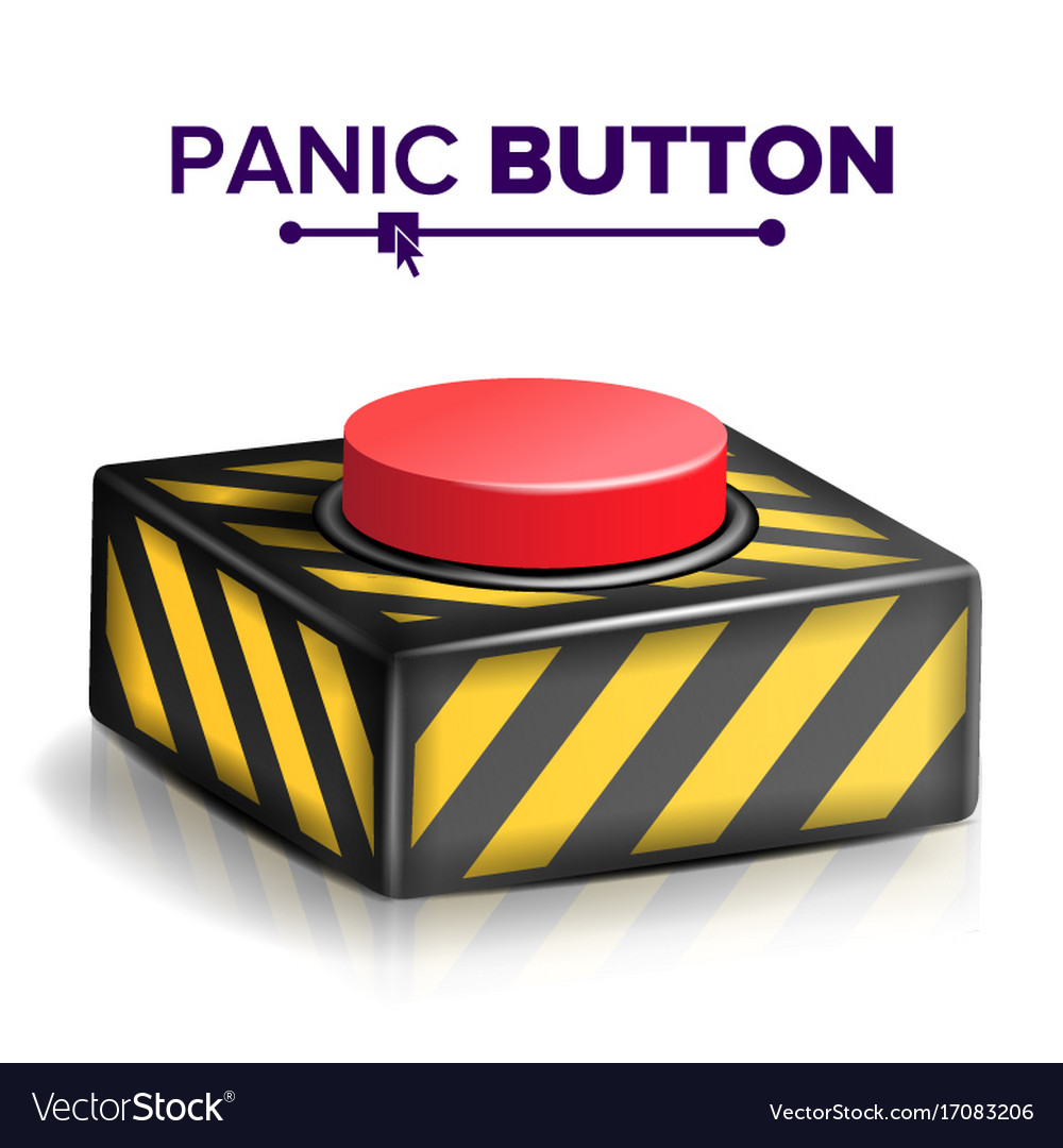 Panic button red alarm shiny icon Royalty Free Vector Image