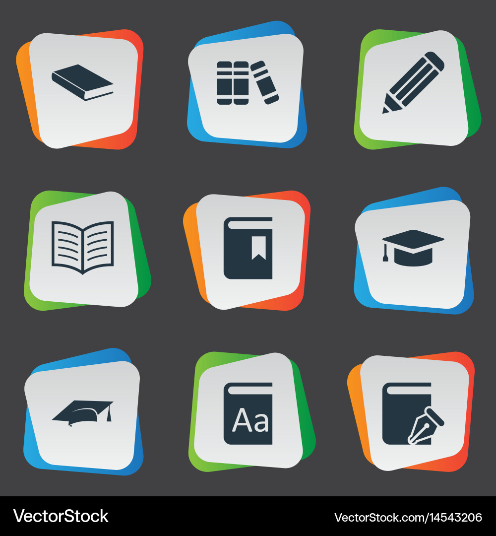 Set of simple education icons Royalty Free Vector Image