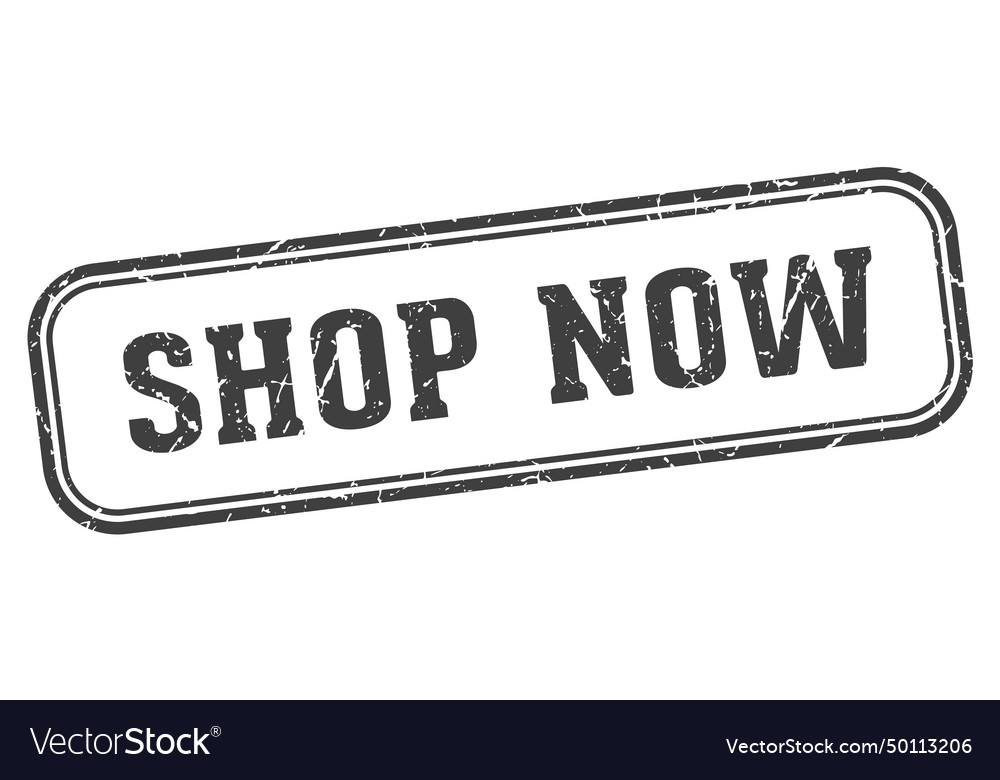 Shop now stamp rectangular Royalty Free Vector Image