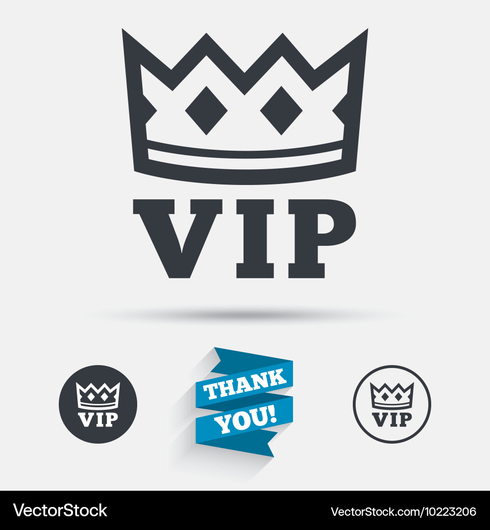 Vip sign icon membership symbol Royalty Free Vector Image