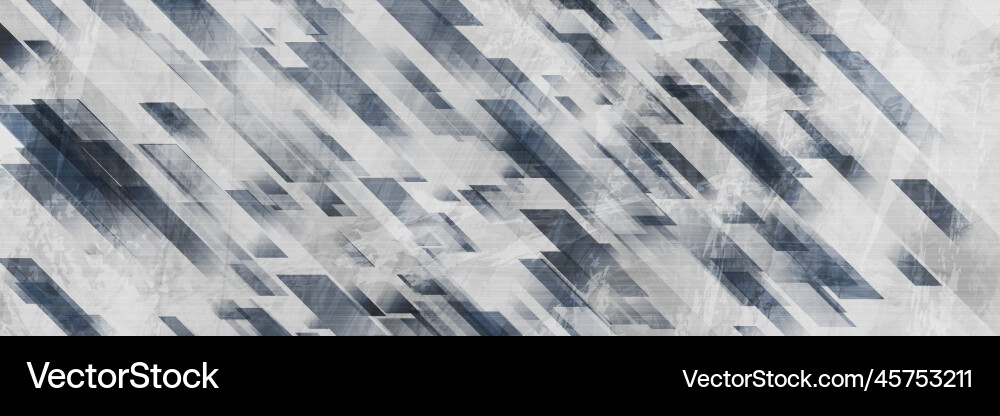 Blue and grey abstract geometric grunge banner Vector Image