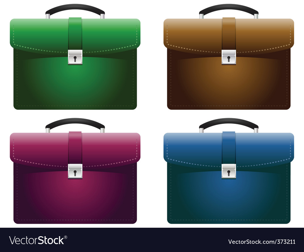 Briefcase set Royalty Free Vector Image - VectorStock