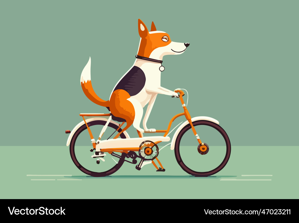 Dog riding a bike Royalty Free Vector Image - VectorStock