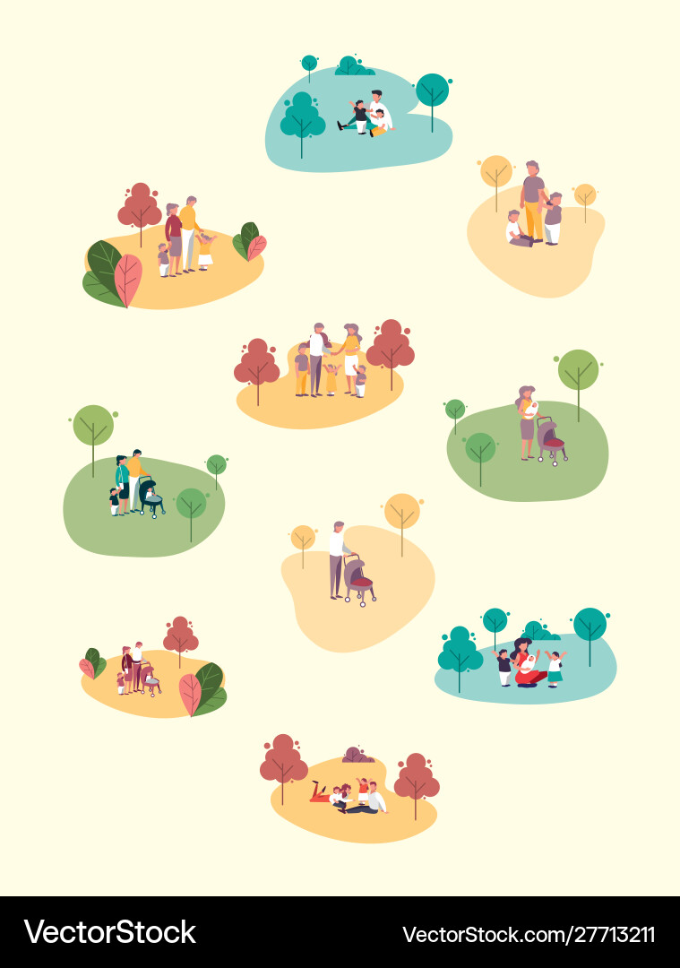 Family members outside design Royalty Free Vector Image