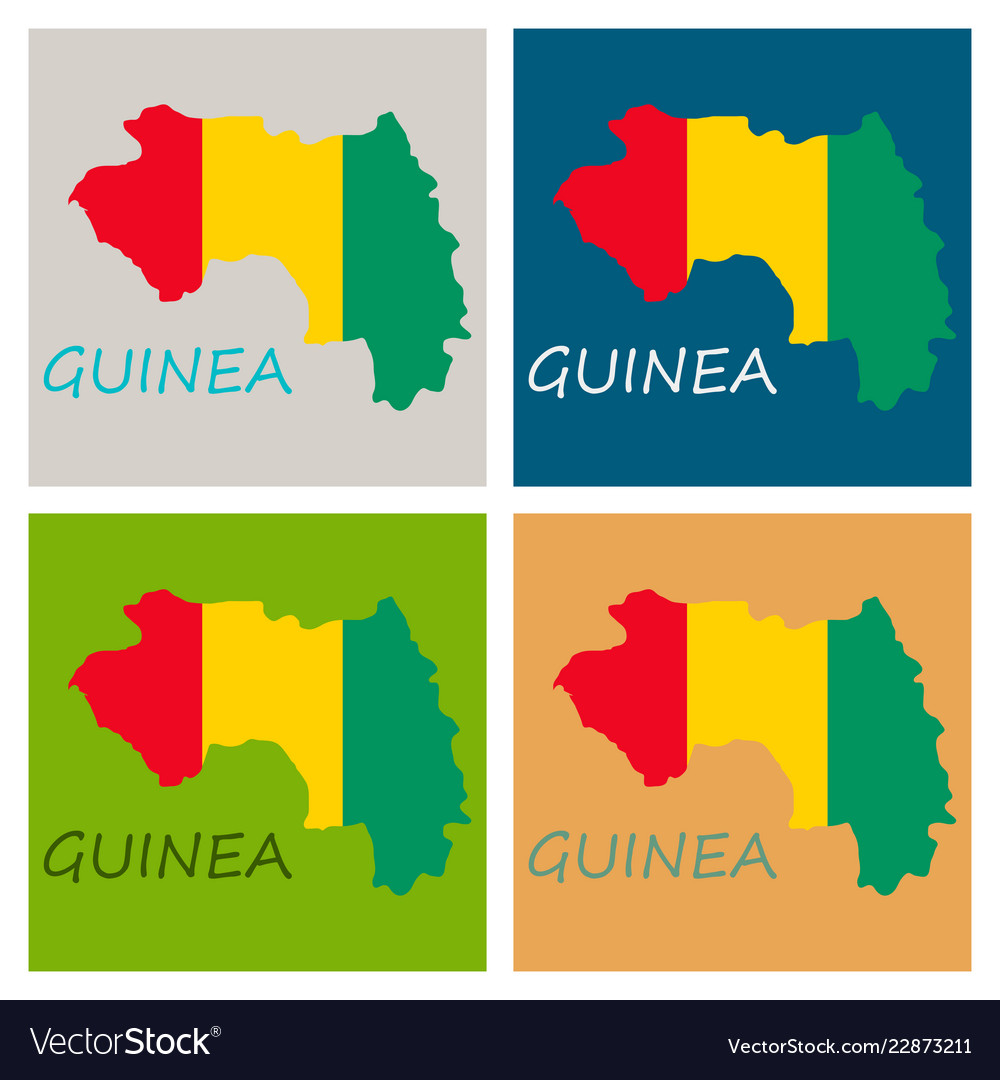 Flag map of guinea Royalty Free Vector Image - VectorStock