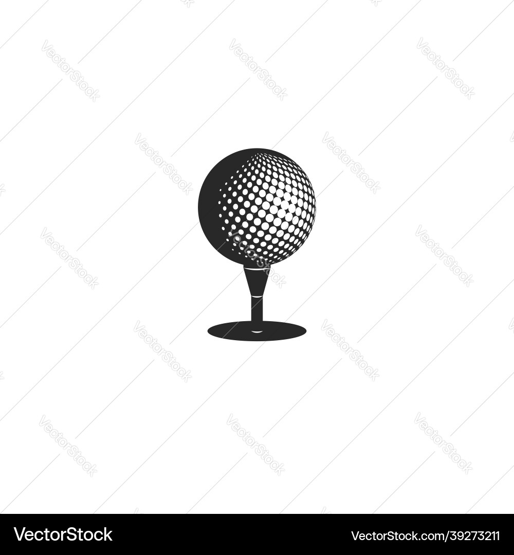 Golf logo design mockup ball on stand tee Vector Image
