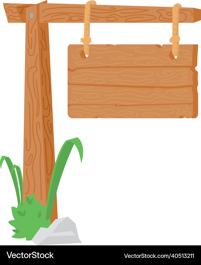 Hanging wooden sign Royalty Free Vector Image - VectorStock