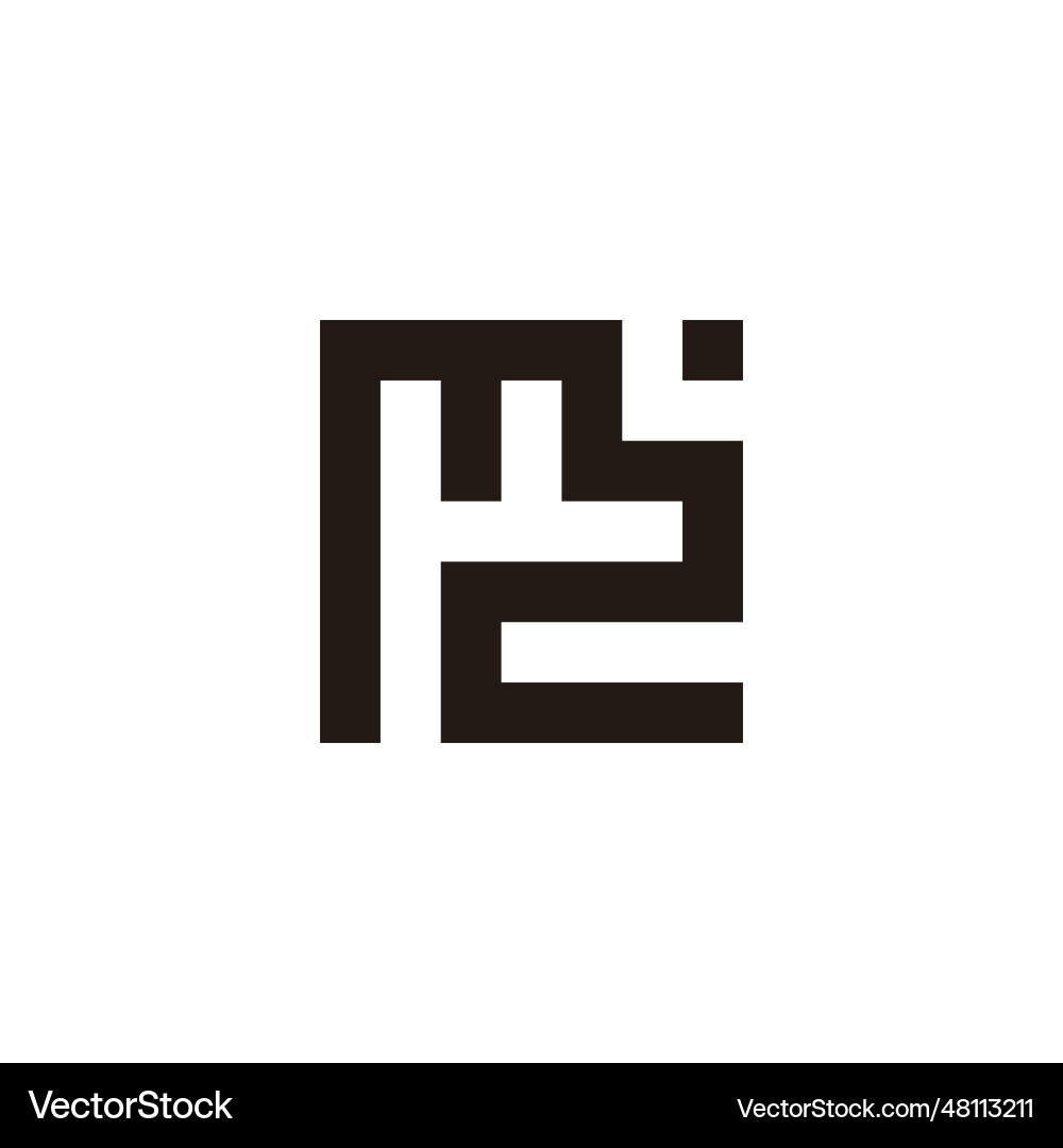 Letter m number 2 square geometric symbol simple Vector Image