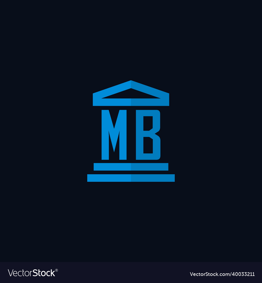 Mb initial logo monogram with simple courthouse Vector Image