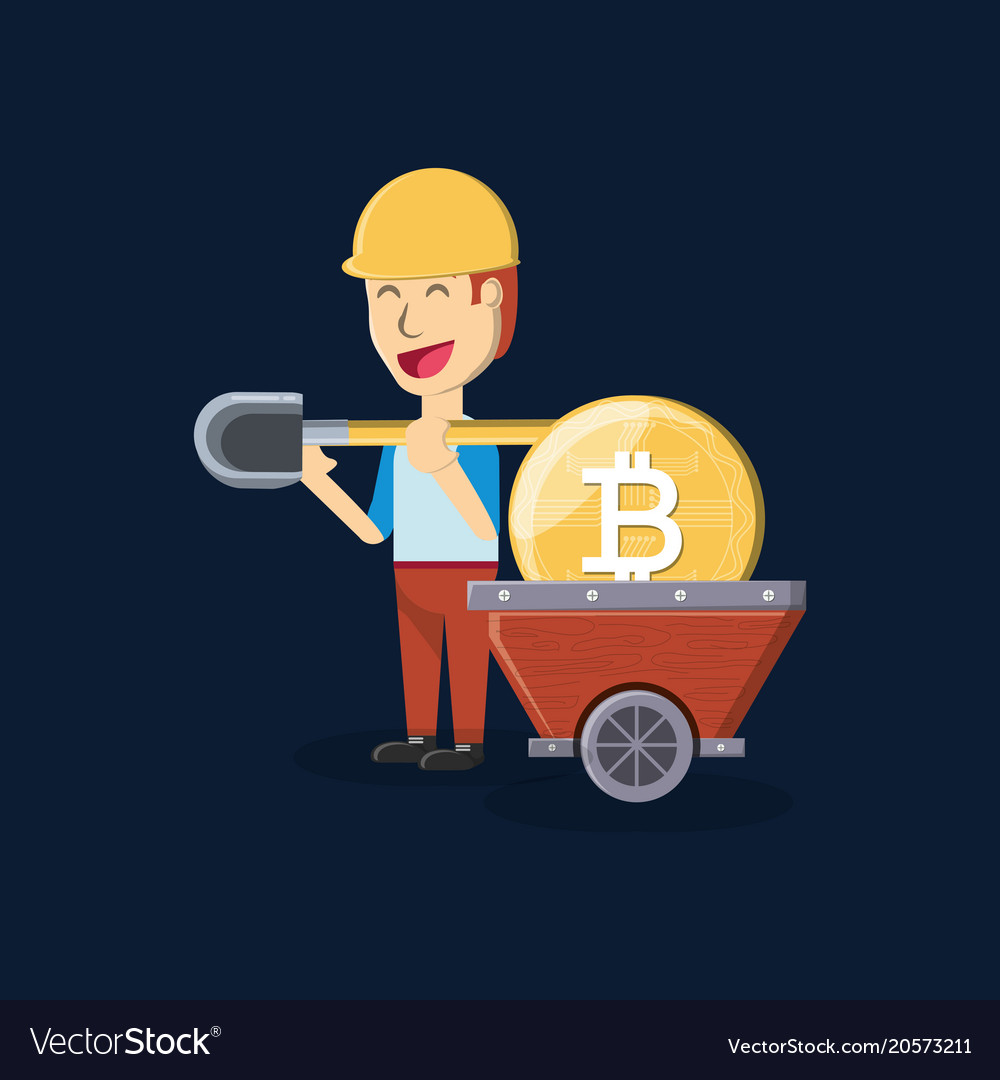 Mining cryptocurrency design Royalty Free Vector Image