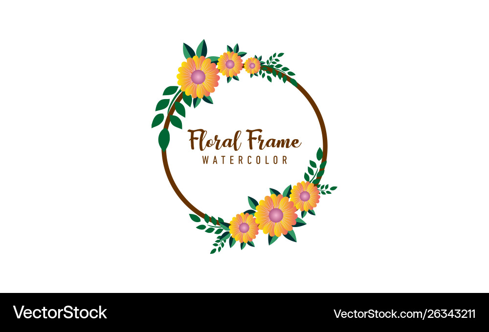 Set floral frame wedding invitation flower log Vector Image
