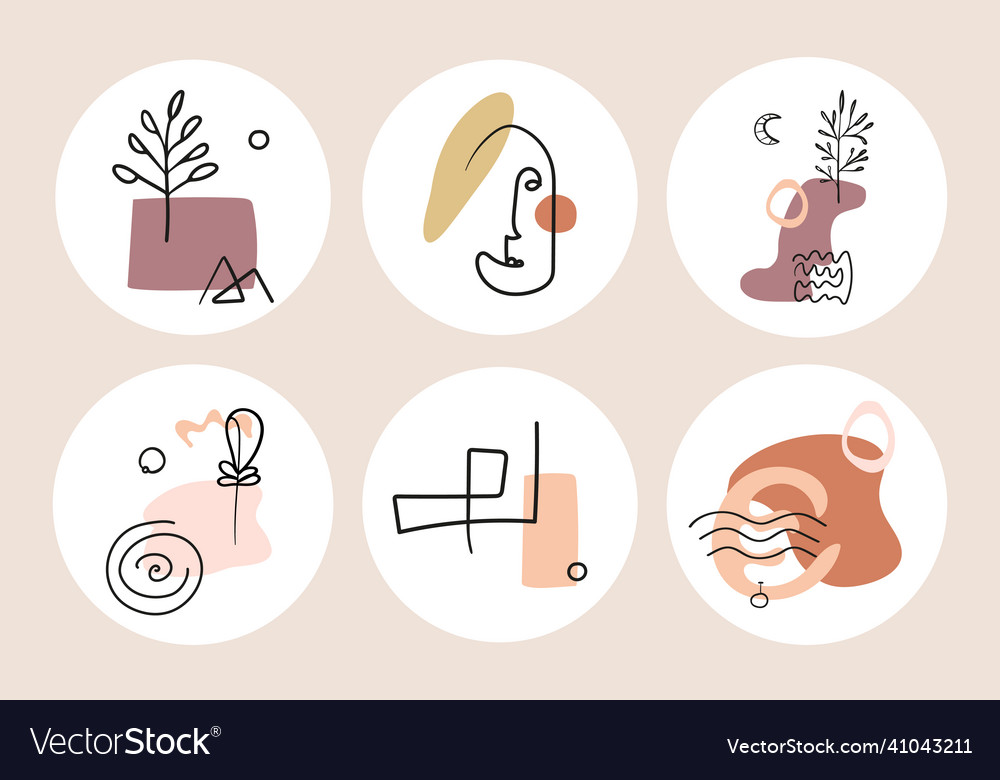 Set of hand drawn shape and line art objects Vector Image