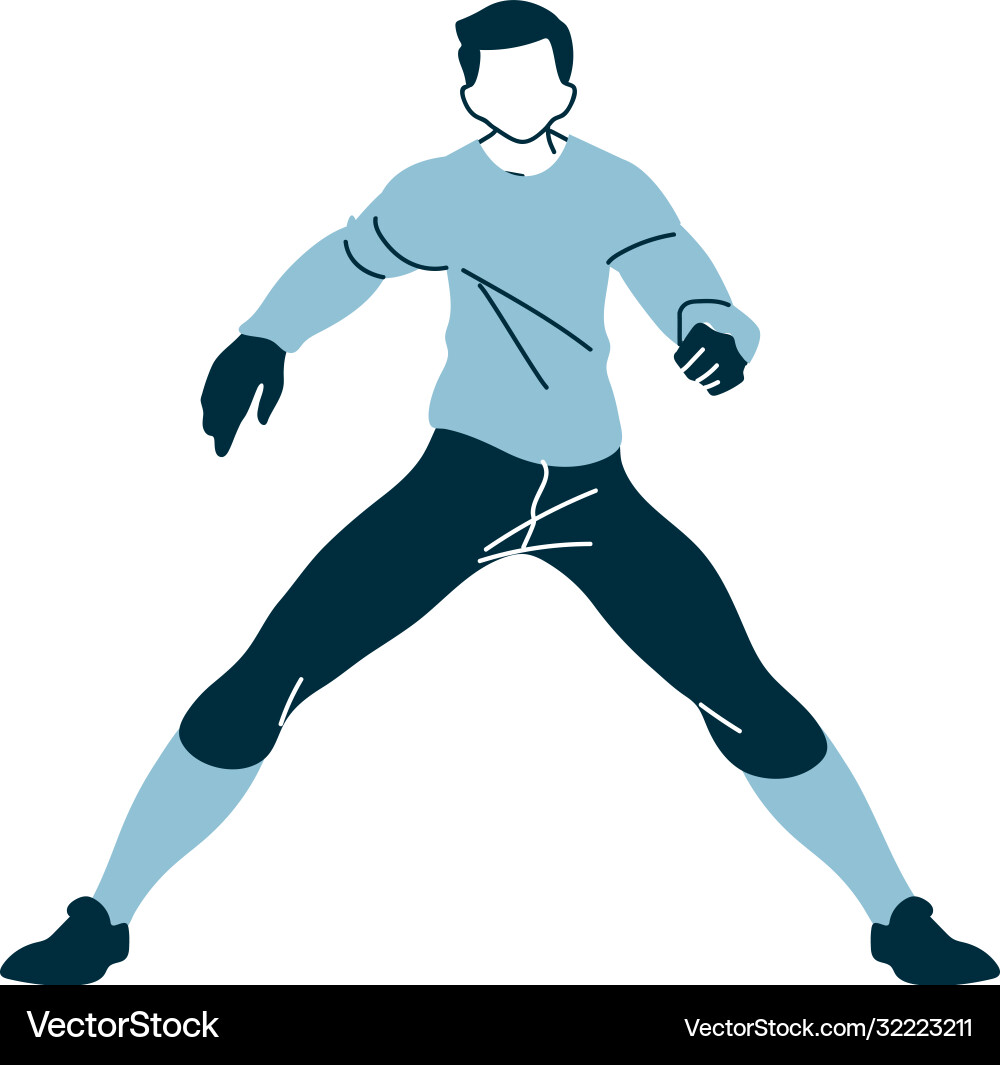 Soccer goalkeeper player man with uniform Vector Image