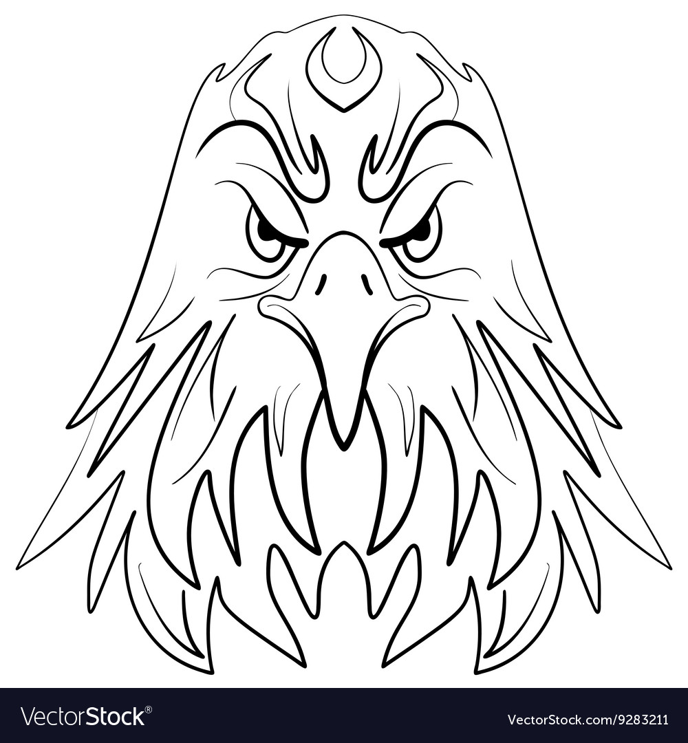 Stylized eagle head emblem Royalty Free Vector Image