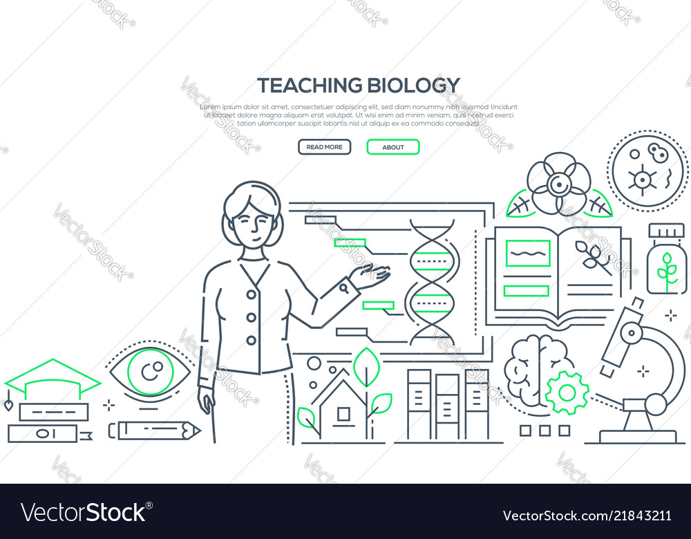 Teaching biology - colorful line design style Vector Image