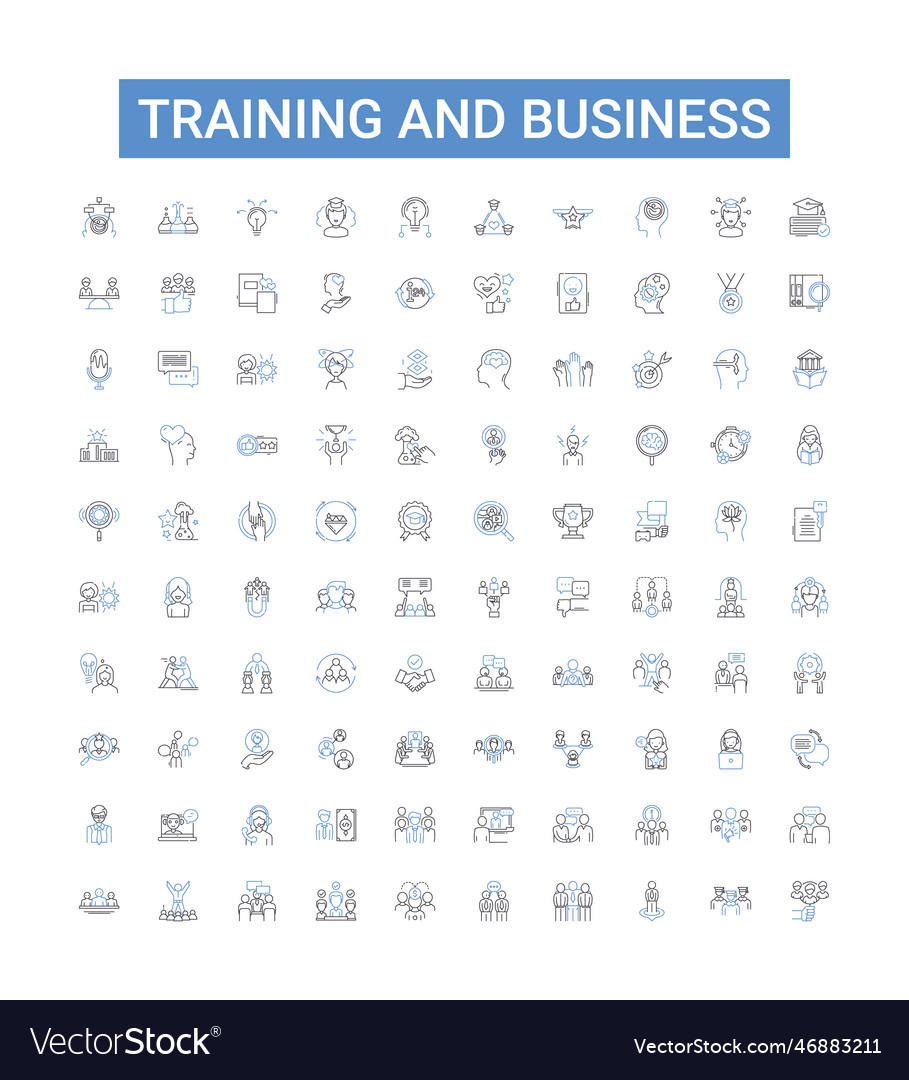 Training and business outline icons collection Vector Image