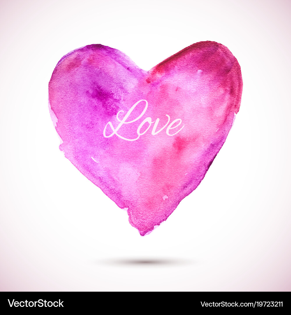 Watercolor-pink-love Royalty Free Vector Image