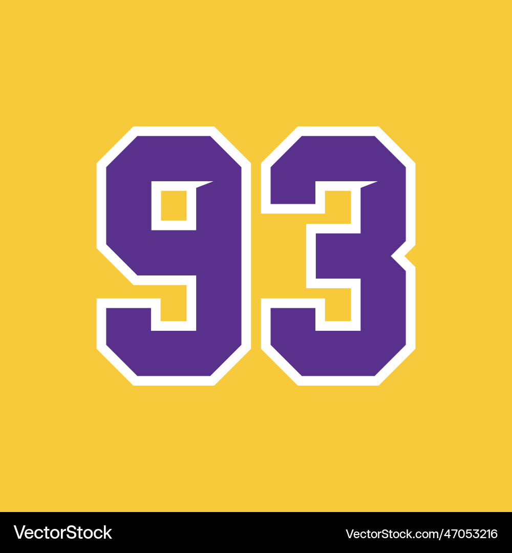 Basketball sport number template 93 Royalty Free Vector