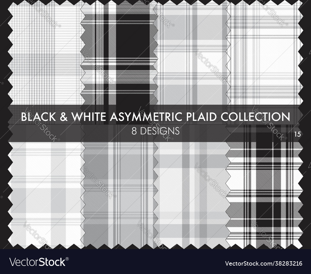 Black and white asymmetric plaid seamless pattern Vector Image