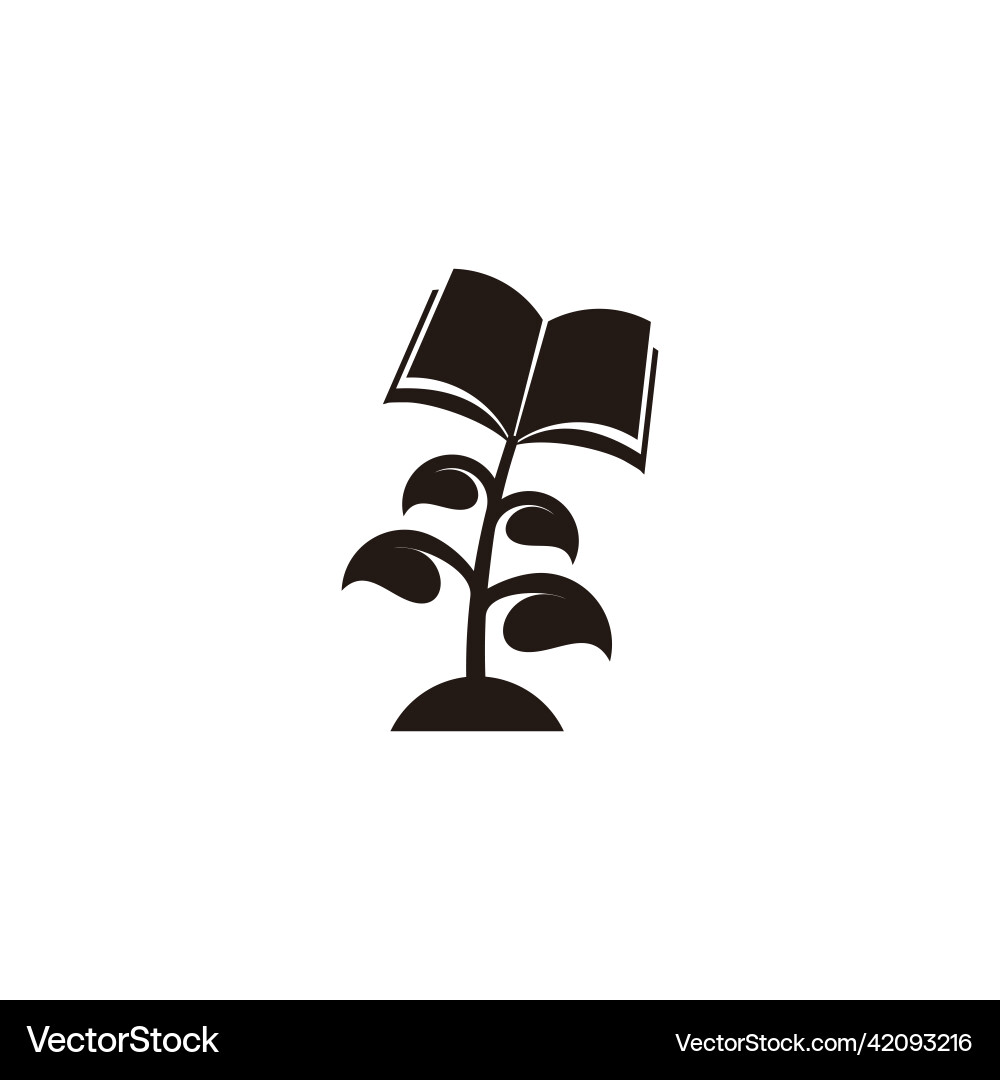 Book tree education biology science symbol logo Vector Image