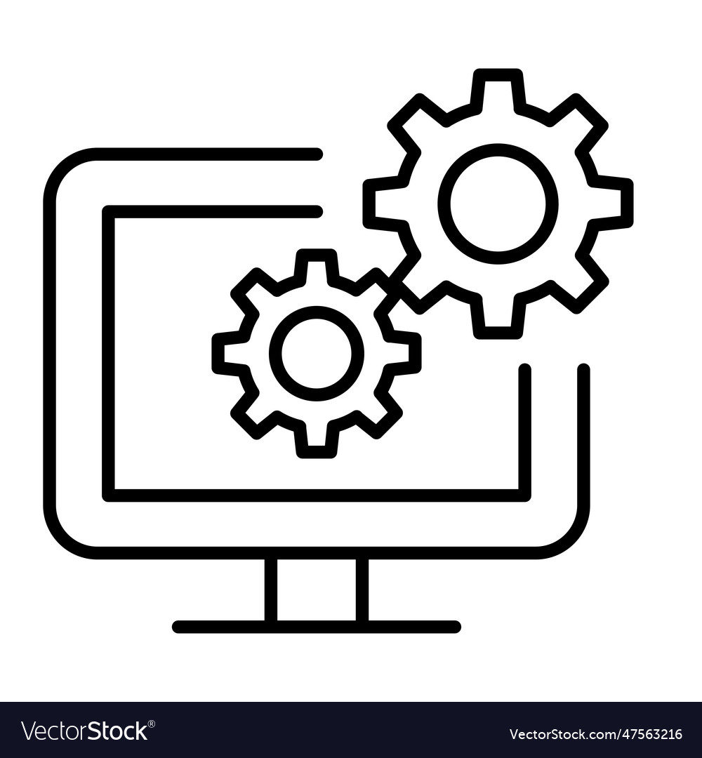 Computer setup icon Royalty Free Vector Image - VectorStock