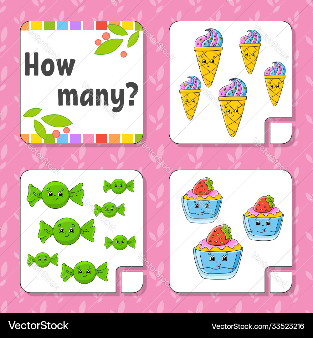 Counting game for children happy characters Vector Image