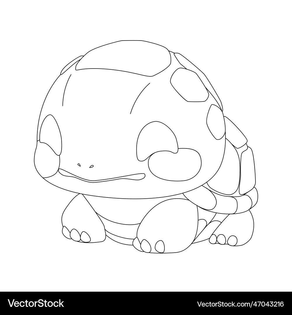 Cute little tortoise with a kind smiling face Vector Image
