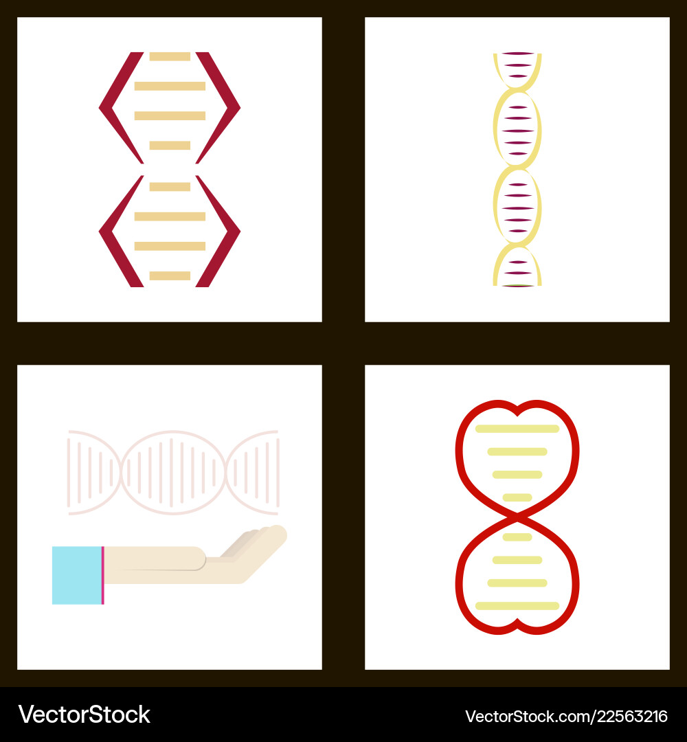 Dna genetic sign elements and icons collection Vector Image