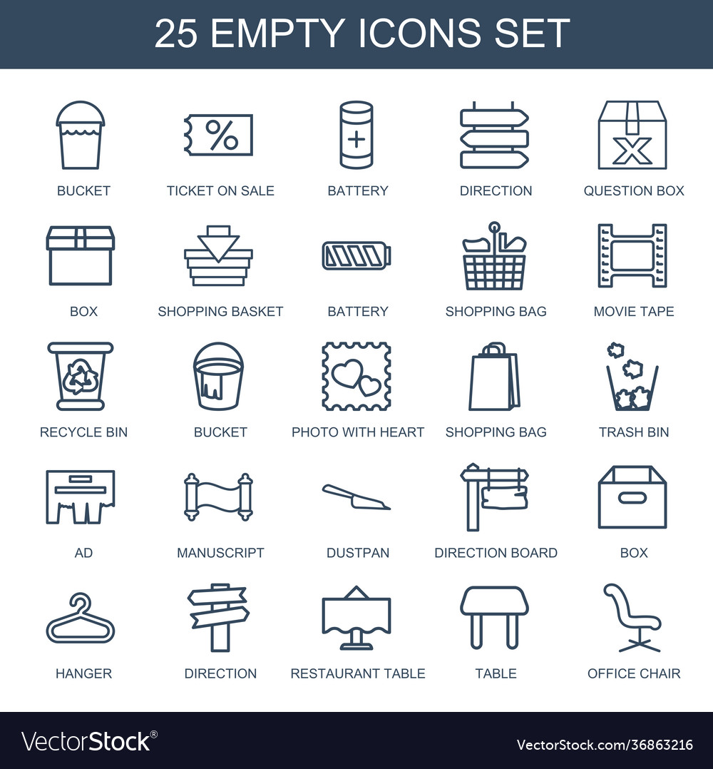 Empty icons Royalty Free Vector Image - VectorStock