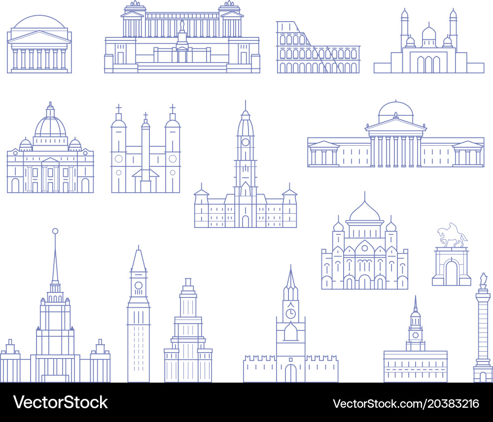 European architecture - buildings cathedrals Vector Image