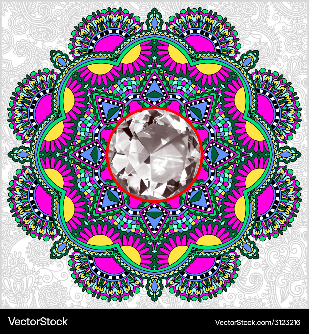 Floral background with diamond jewel Royalty Free Vector