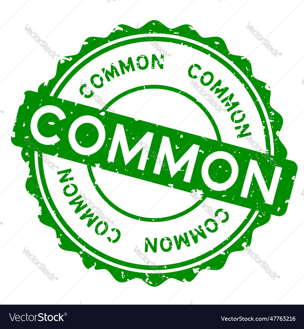 Grunge green common word round rubber seal stamp Vector Image