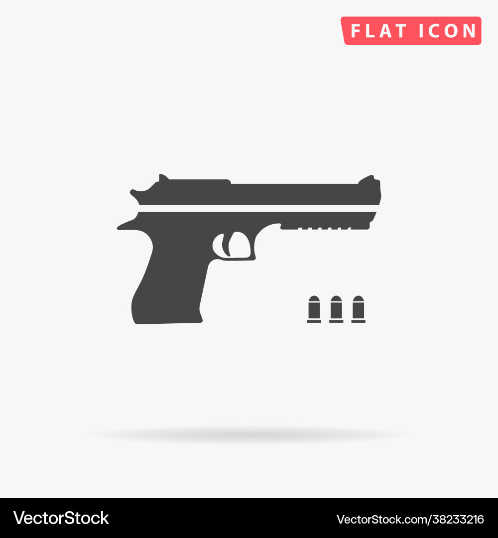 Guns and weapons flat icon hand drawn style design