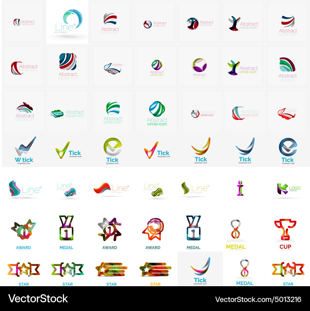 Large corporate company logo collection universal Vector Image