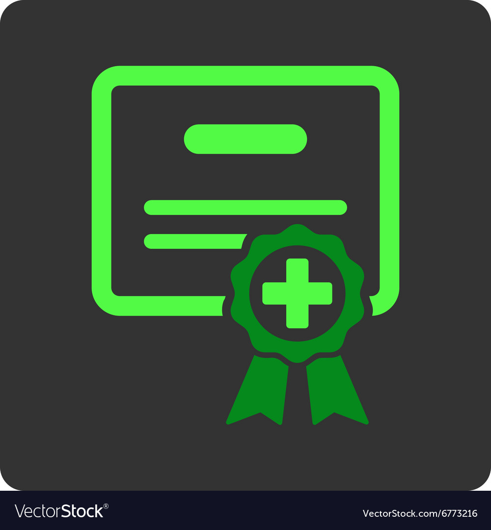 Medical Certification Flat Button Royalty Free Vector Image