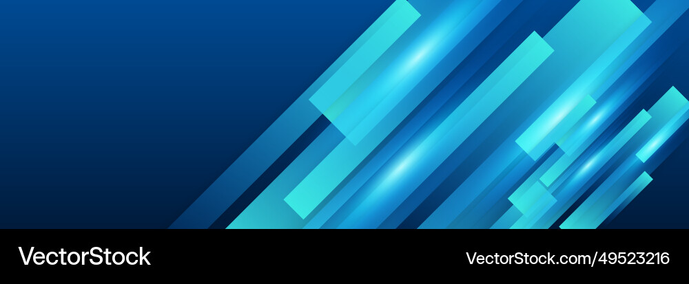 Minimal blue banner geometric shapes abstract Vector Image