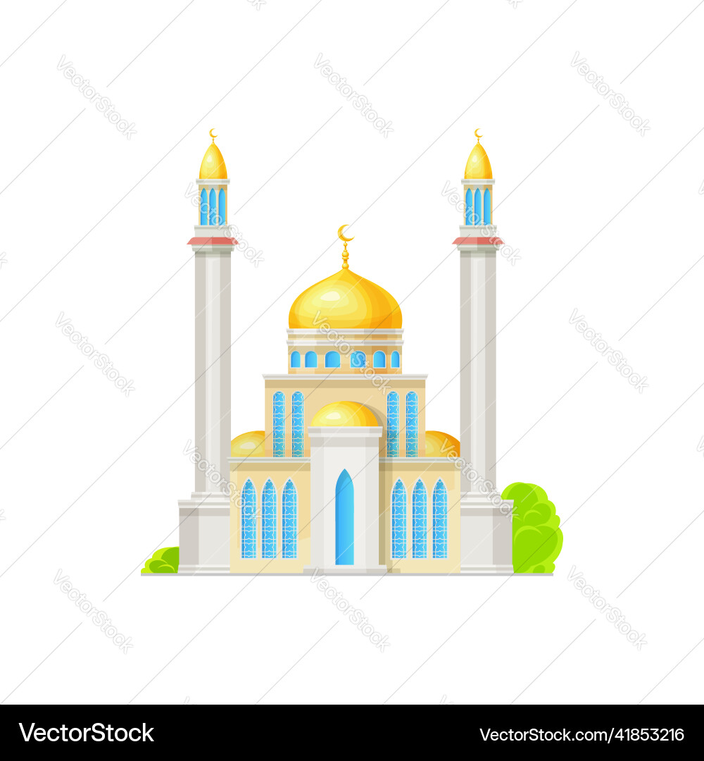 Mosque building islam religion temple icon Vector Image