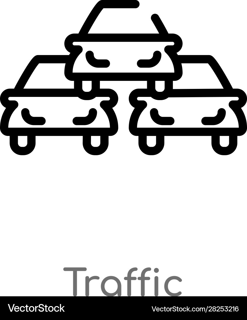 Outline traffic icon isolated black simple line Vector Image