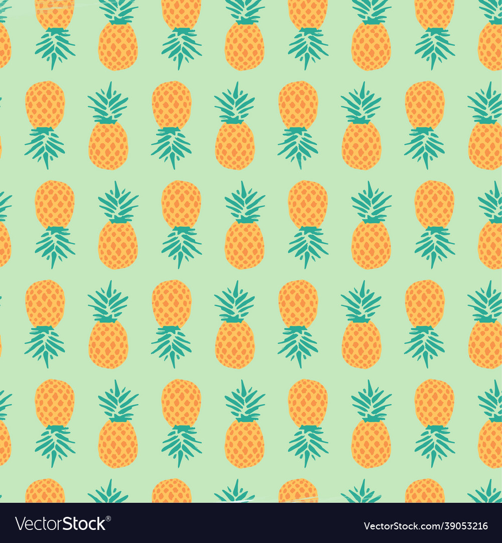 Pineapple pattern background free Royalty Free Vector Image